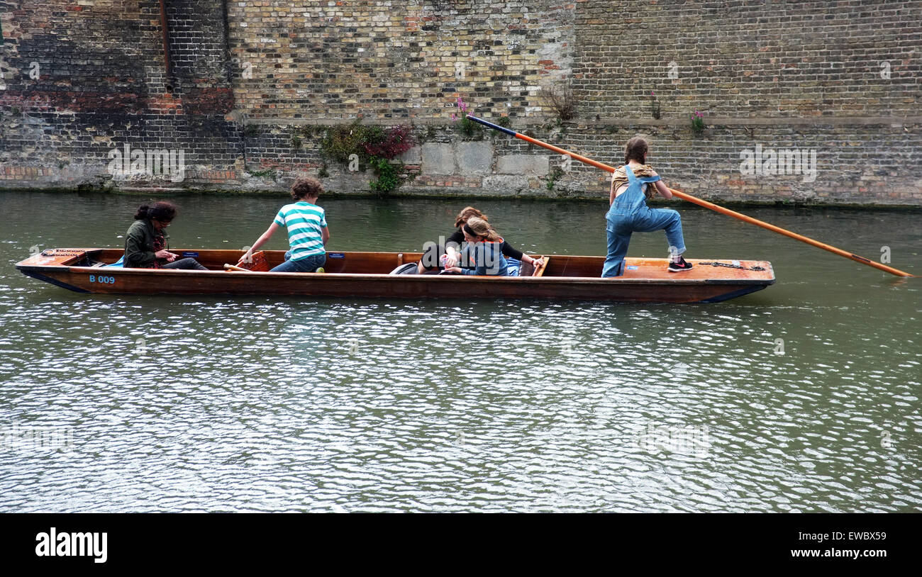 Young punter punting in Cambridge Stock Photo - Alamy