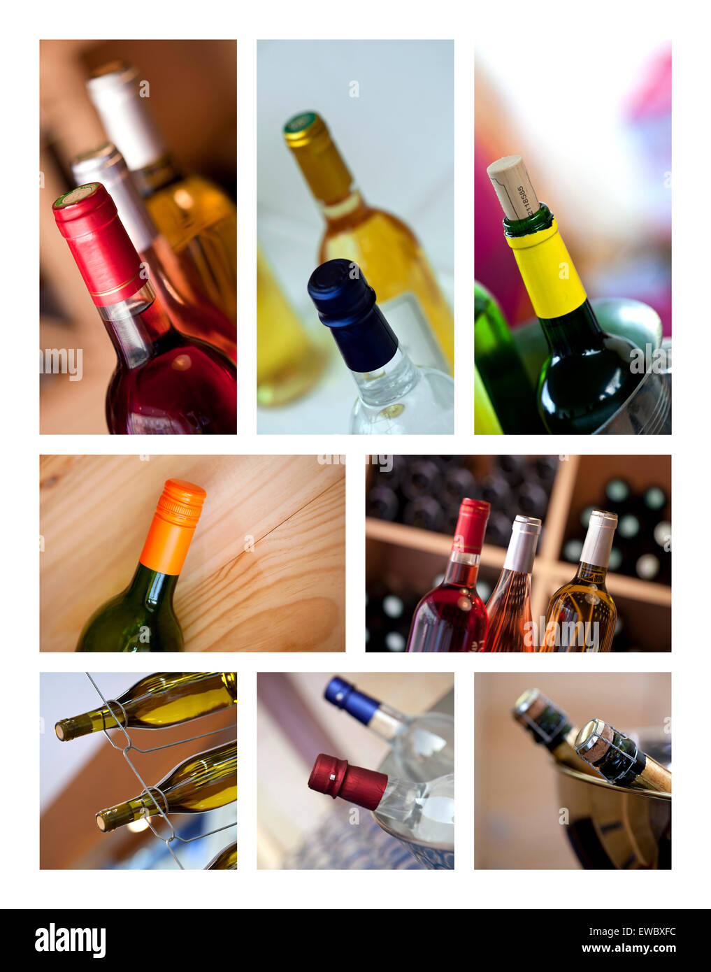 Wine bottle collage hi-res stock photography and images - Alamy