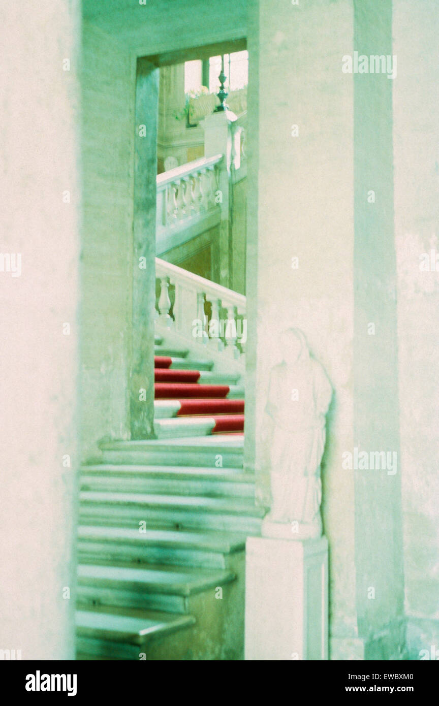 Red steps through doorway Stock Photo - Alamy