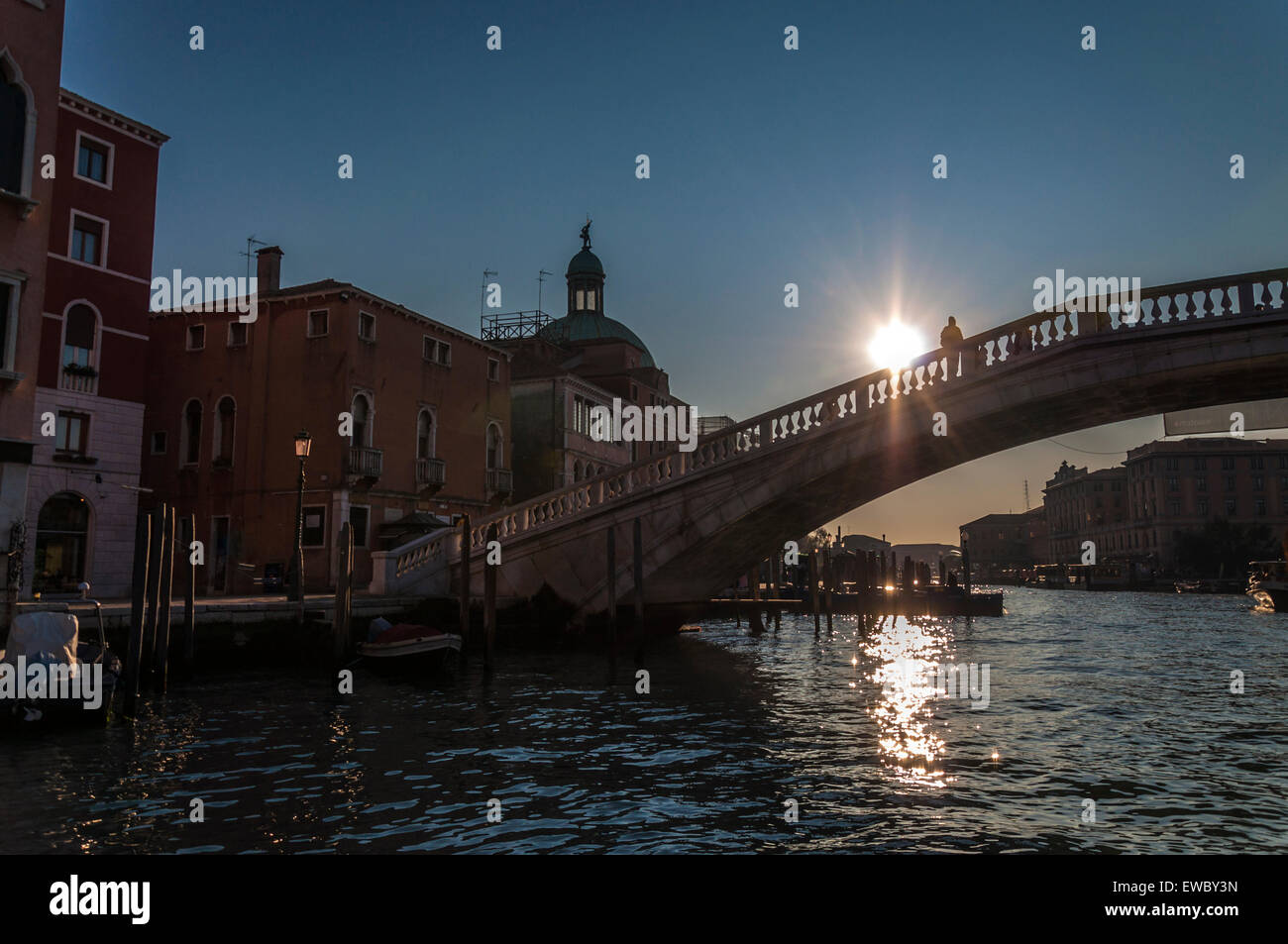 Ponte degli Scalzi bridge over Grand Canal in Venice Italy Stock Photo ...