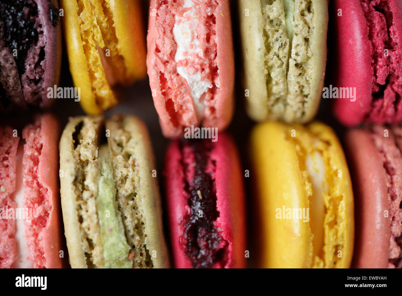 An assortment of colorful macaroon cookies Stock Photo - Alamy