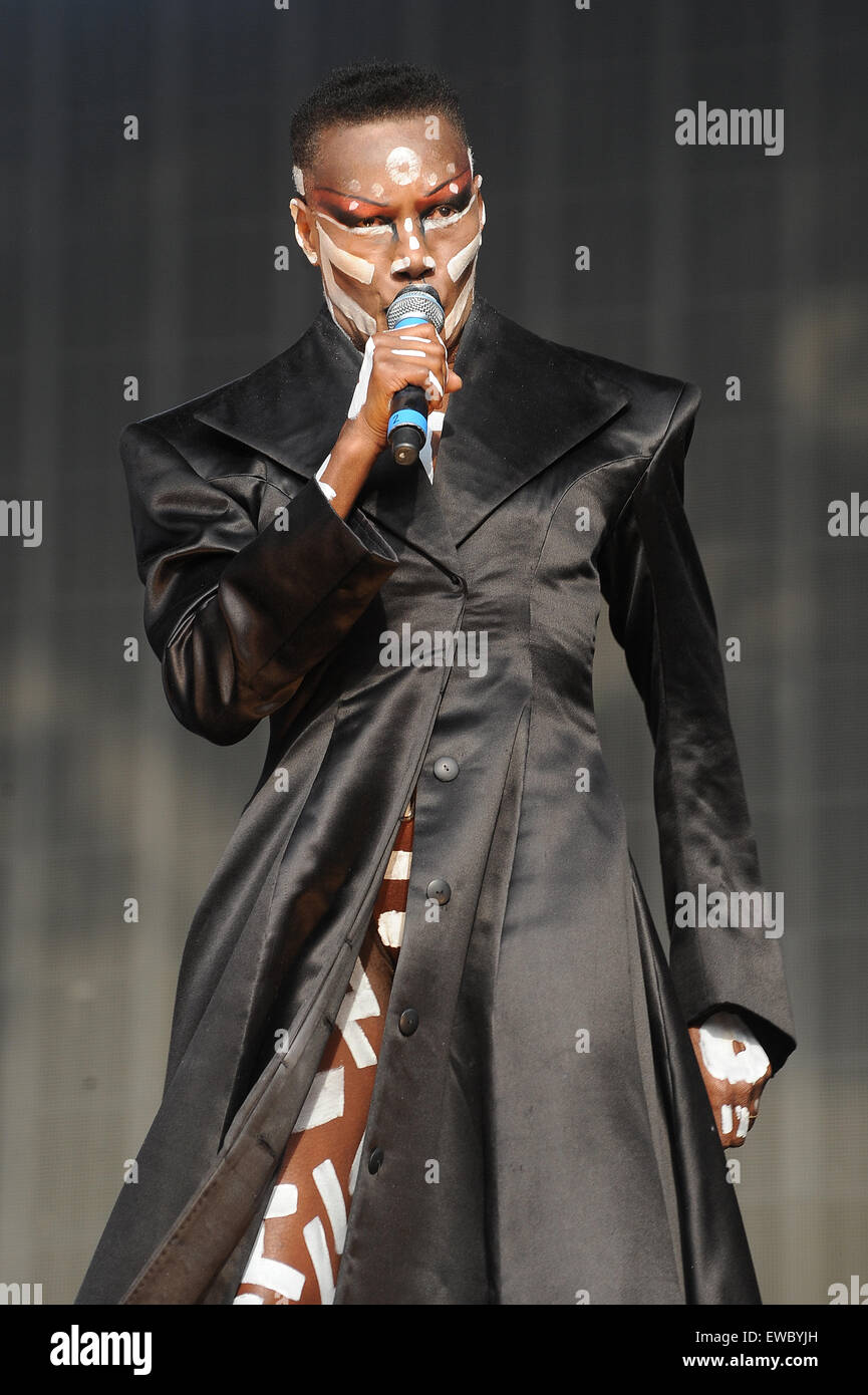 Jamaican singer Grace Jones performs live at the British Summer Time ...