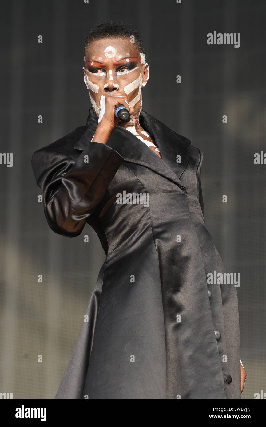 Jamaican singer Grace Jones performs live at the British Summer Time ...