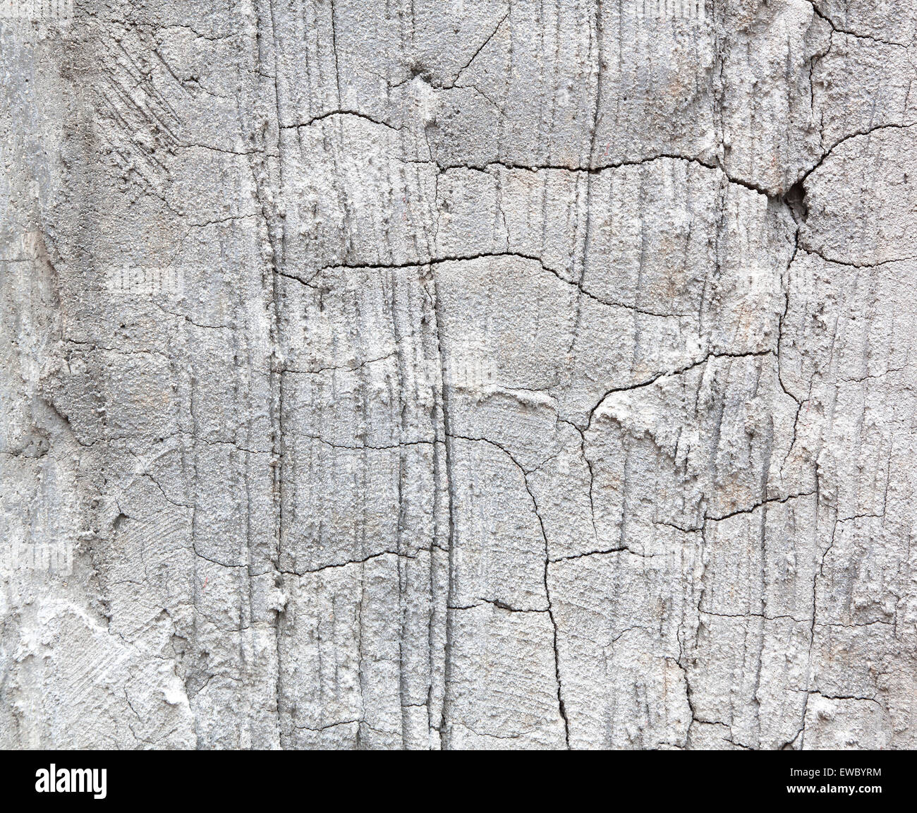 Rough plaster wall with cracked surface after construction Stock Photo ...