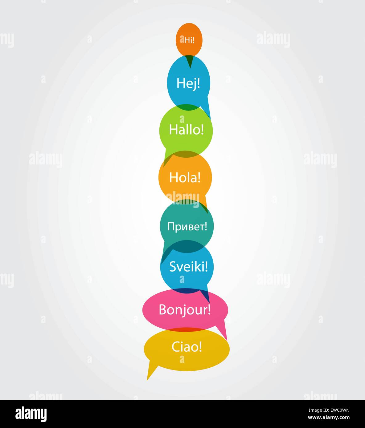 Set of Speech Bubble with Hello Word on Different Languages (Dan Stock ...