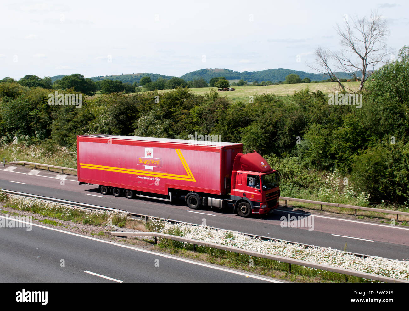 Royal Mail lorry on the M50 motorway, Worcestershire, England, UK Stock ...