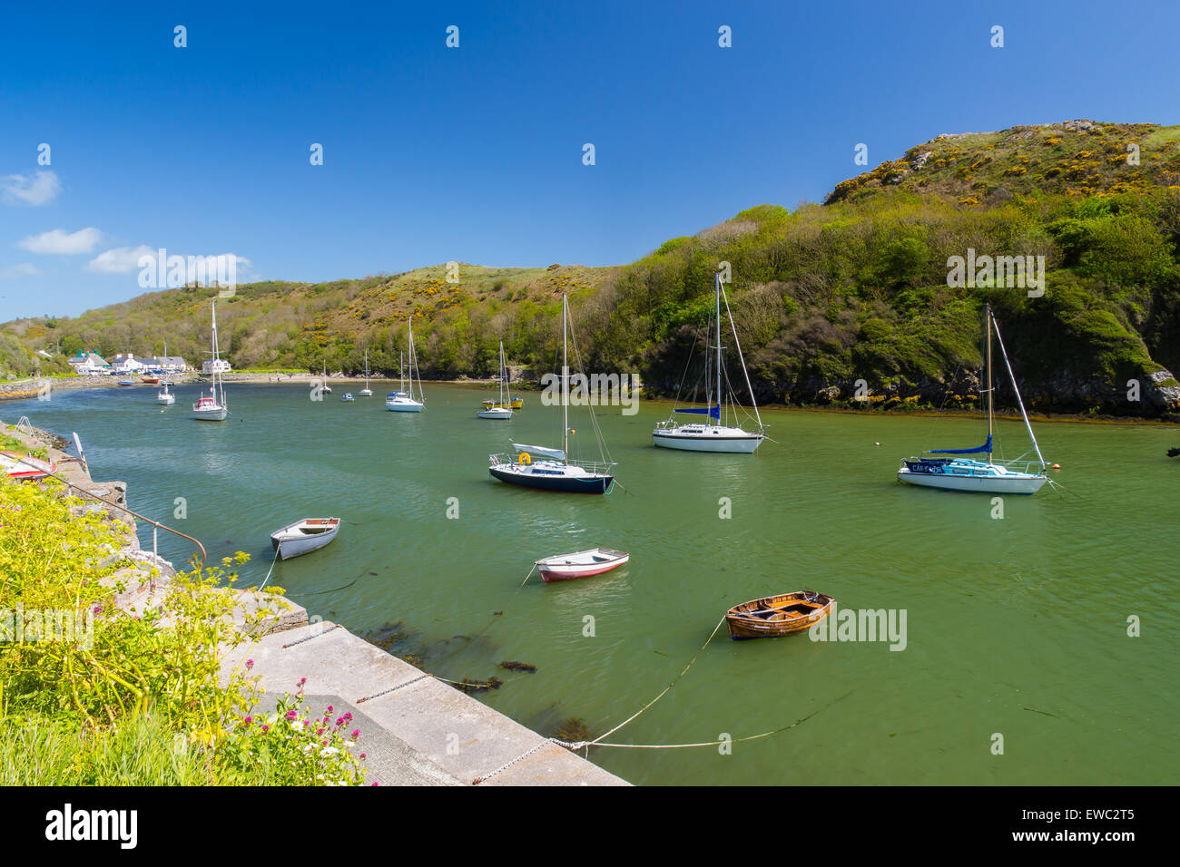 Solva in St Brides Bay in Pembrokeshire Coast National Park Wales UK ...