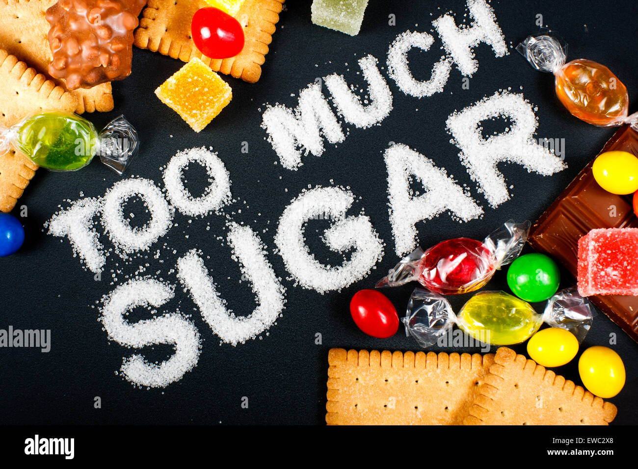Unhealthy food concept - sugar Stock Photo - Alamy