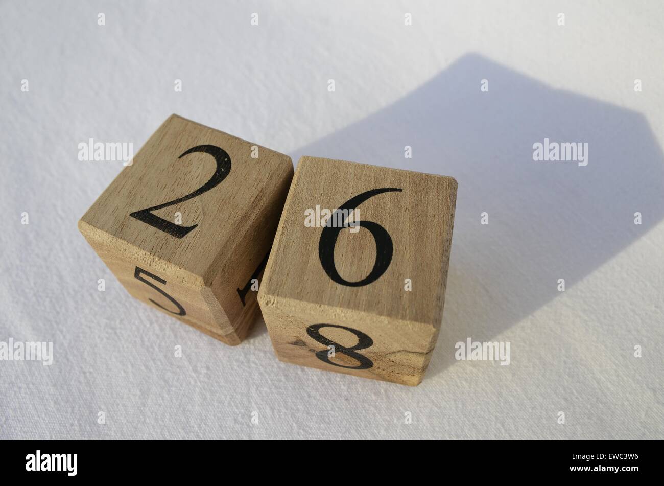 Numbers on wooden cubes Stock Photo - Alamy