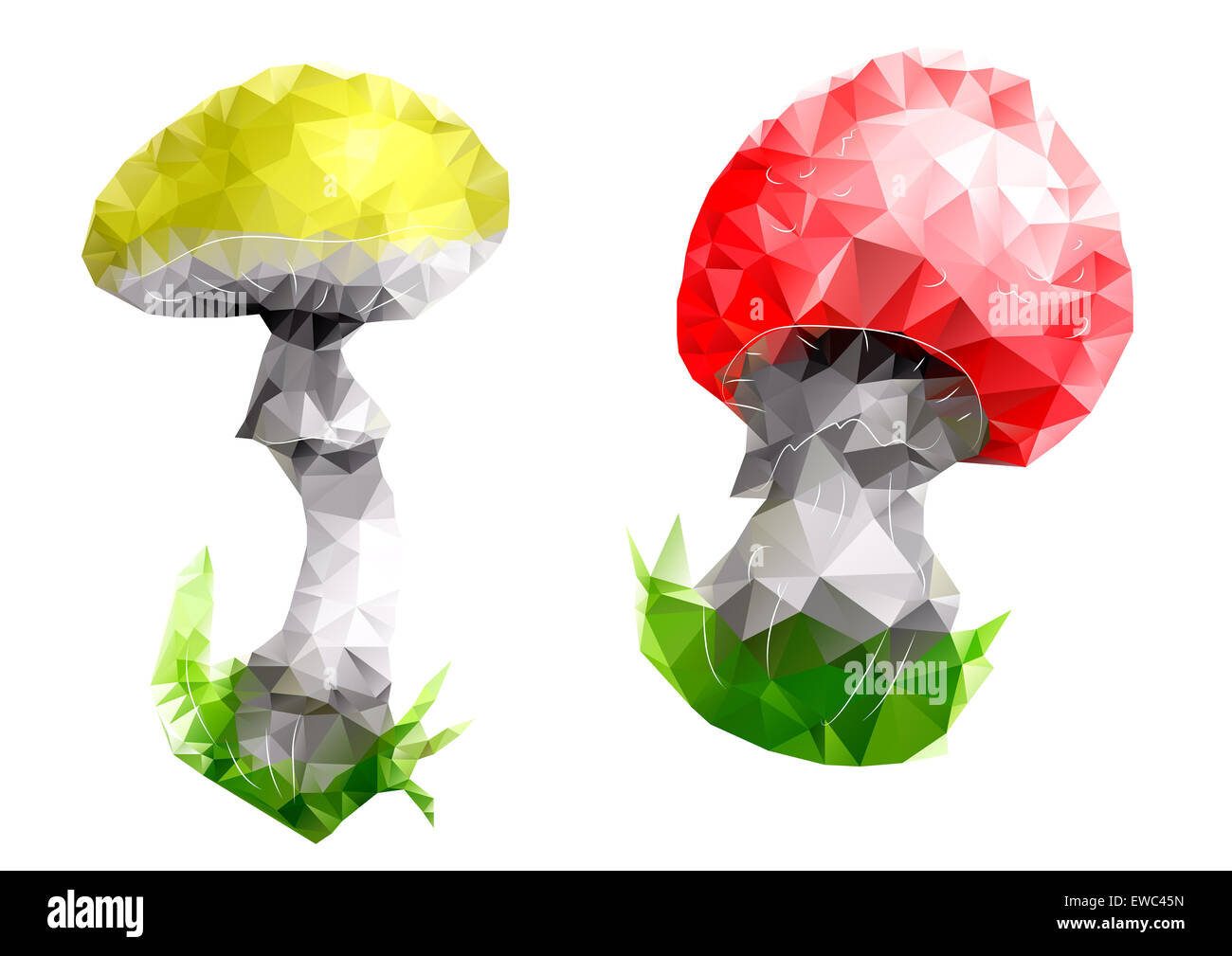 mushroom. triangular abstract design isolated on white Stock Photo - Alamy