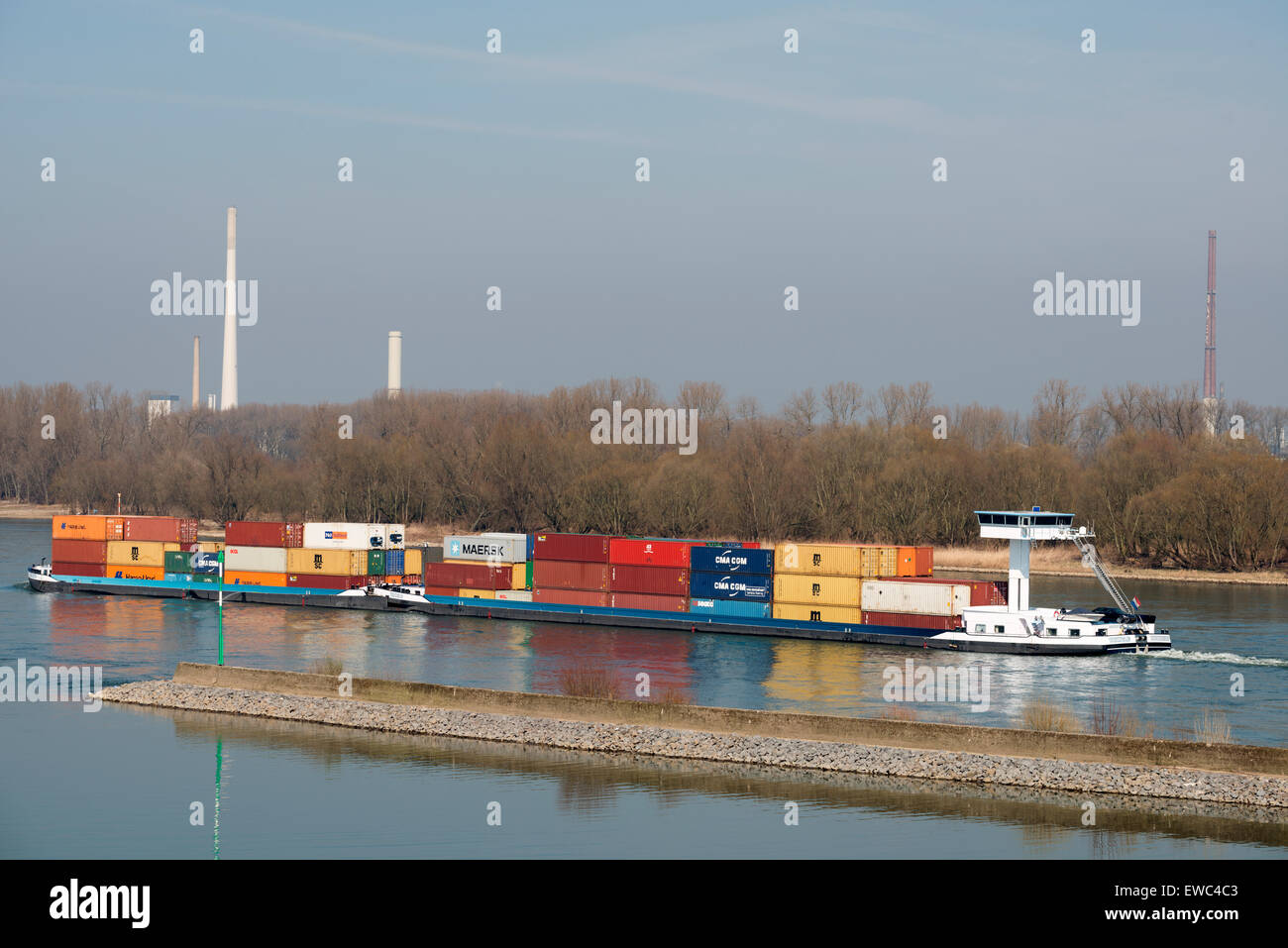 River rhine container barge hi-res stock photography and images - Alamy