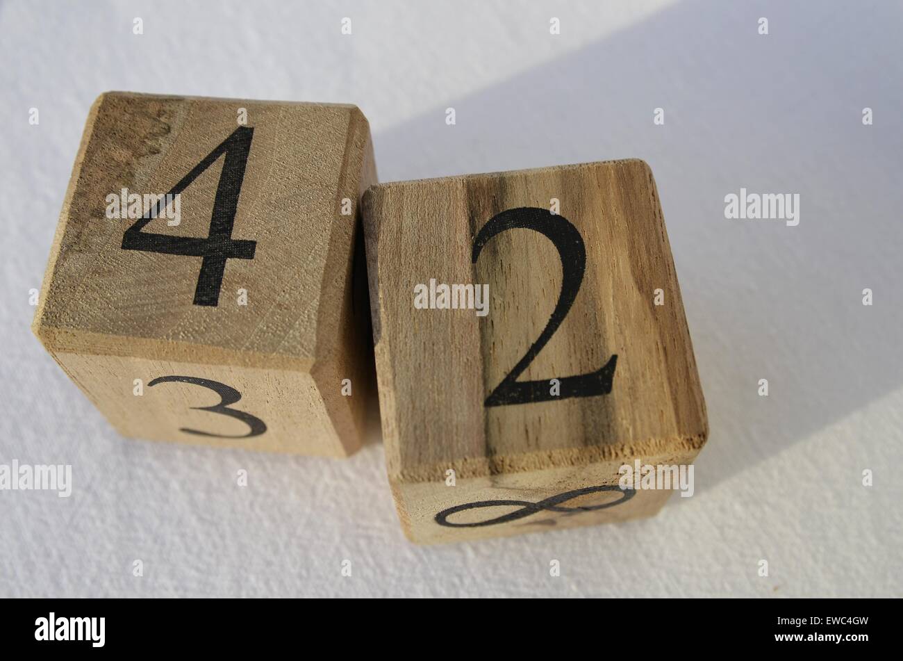 Numbers on wooden cubes Stock Photo - Alamy