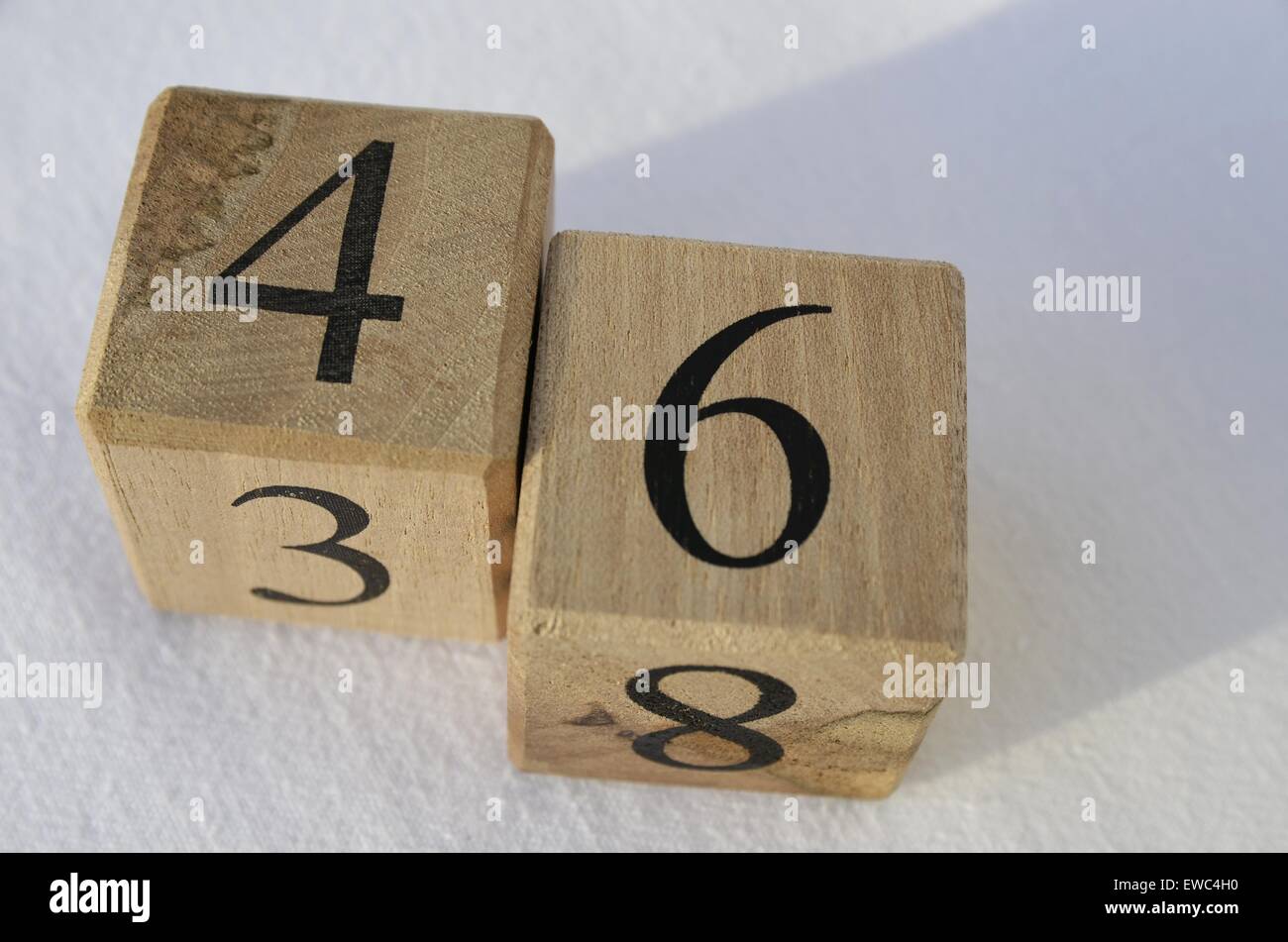 Numbers on wooden cubes Stock Photo - Alamy