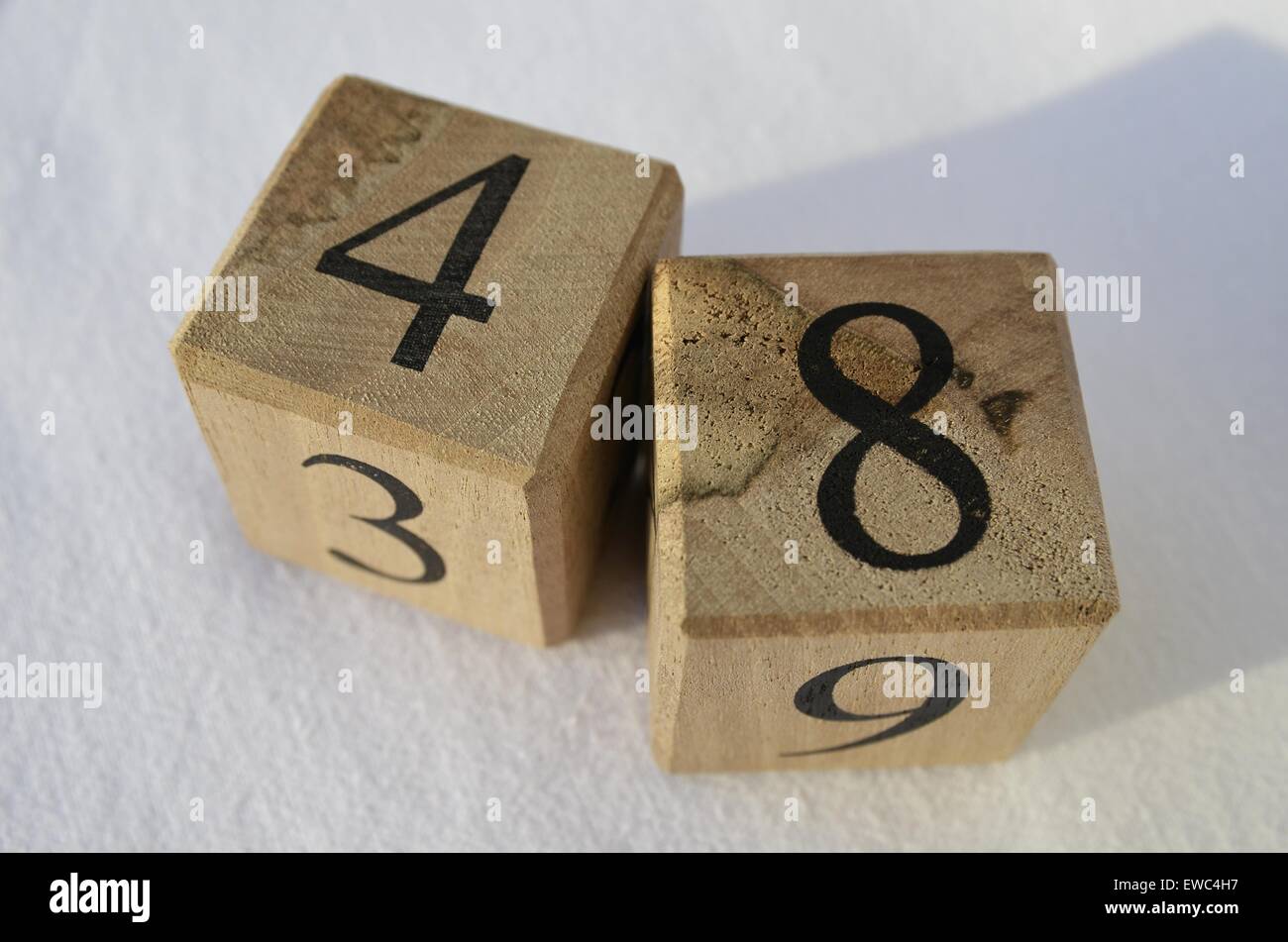 Numbers on wooden cubes Stock Photo - Alamy