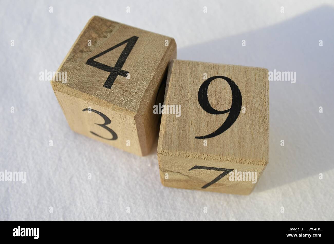 Numbers on wooden cubes Stock Photo - Alamy