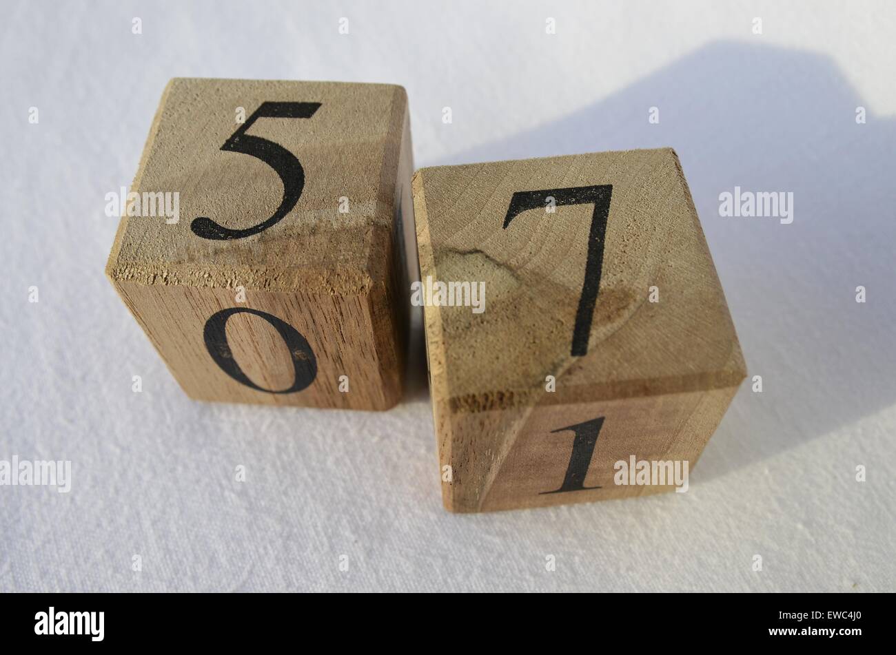 Numbers on wooden cubes Stock Photo - Alamy