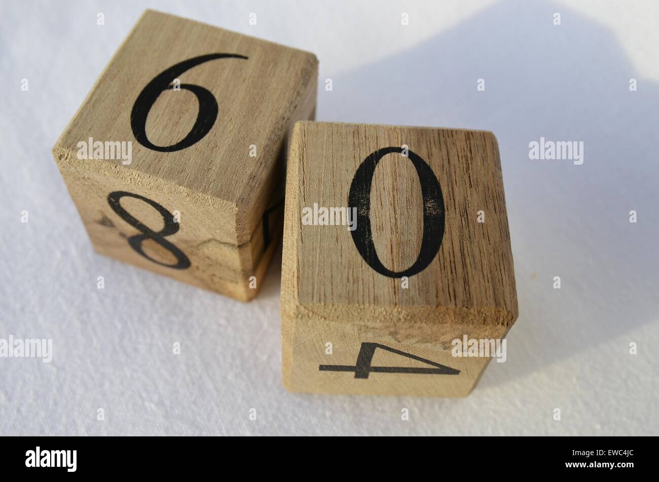 Numbers on wooden cubes Stock Photo - Alamy