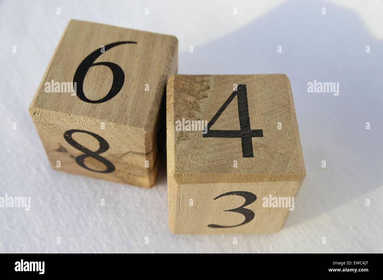 Numbers on wooden cubes Stock Photo - Alamy