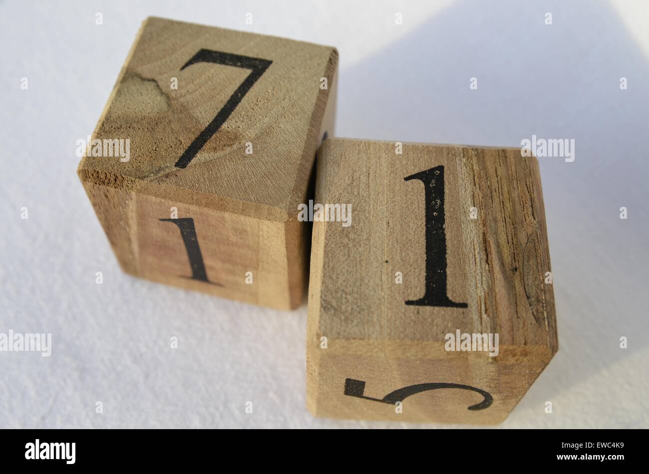 Numbers on wooden cubes Stock Photo - Alamy