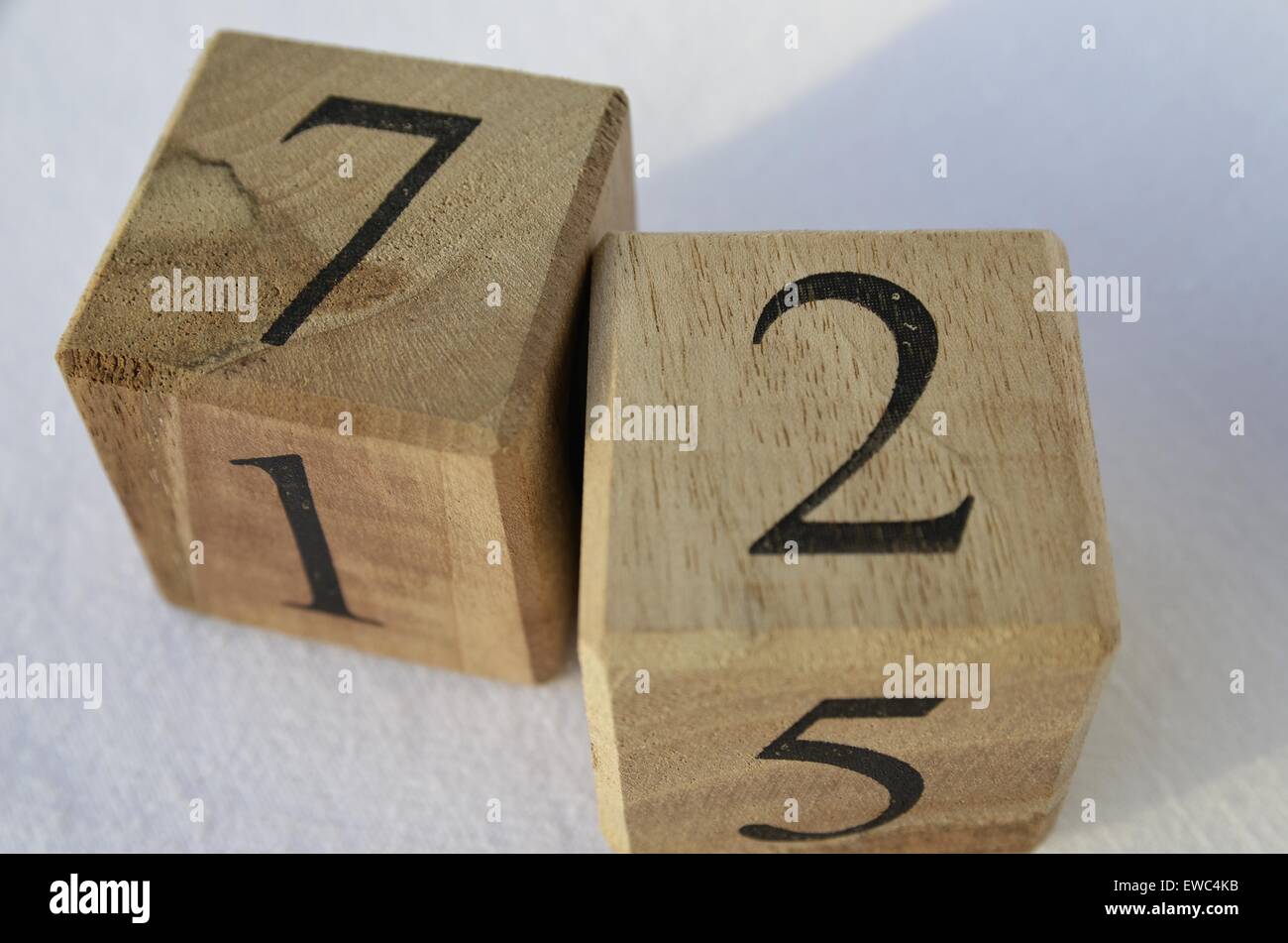 Numbers on wooden cubes Stock Photo - Alamy