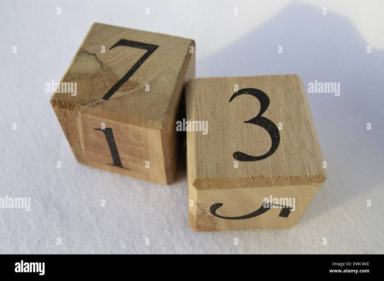 Numbers on wooden cubes Stock Photo - Alamy