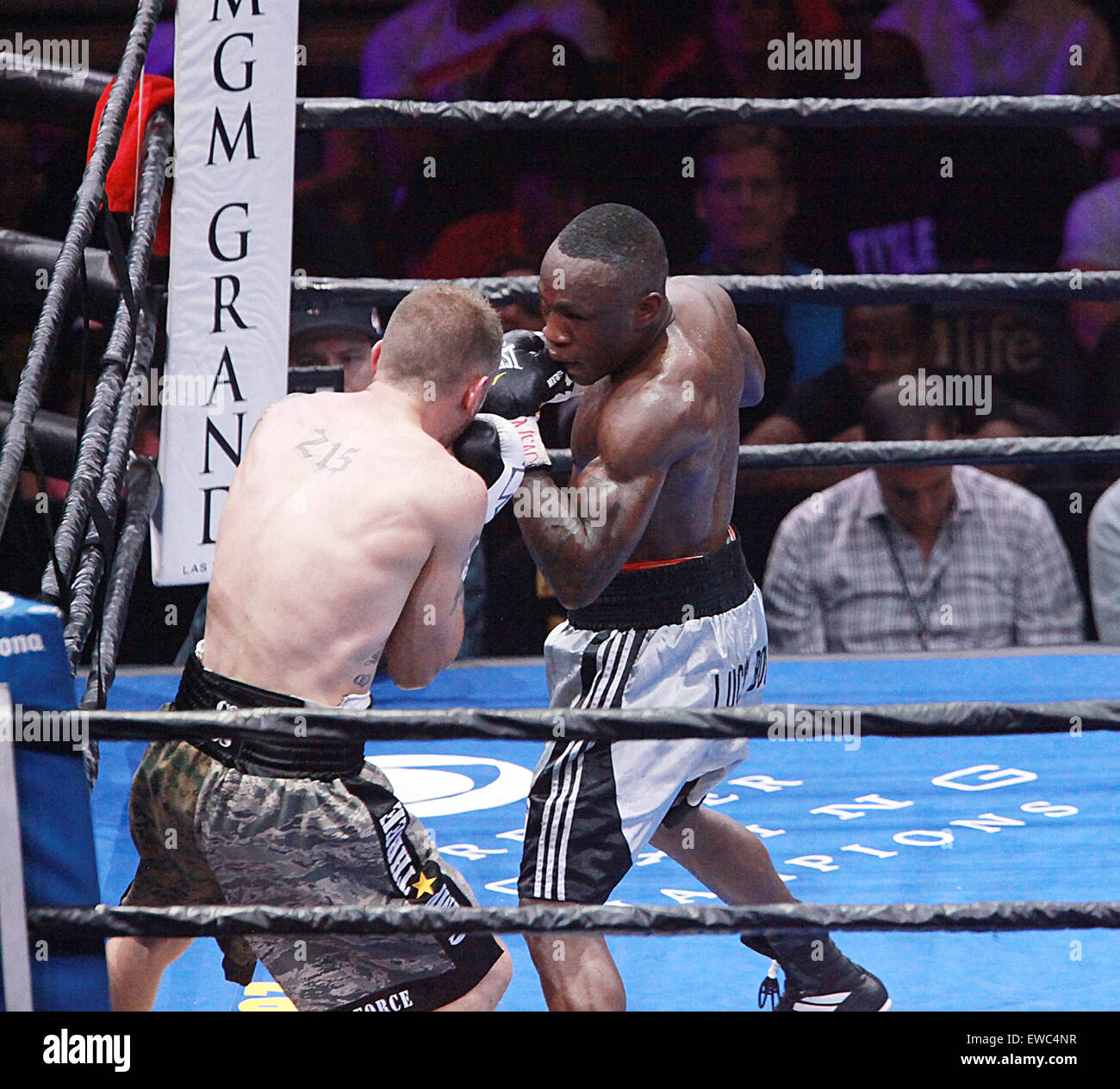 Las Vegas, Nevada, USA. 21st June, 2015. Boxers Sammy Chavez and WALE ...
