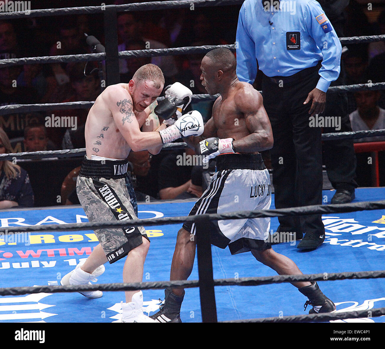 Las Vegas, Nevada, USA. 21st June, 2015. Boxers Sammy Chavez and WALE ...