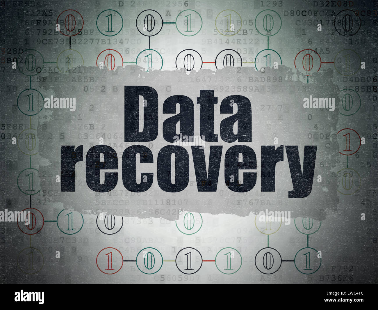 Information concept: Data Recovery on Digital Paper background Stock ...