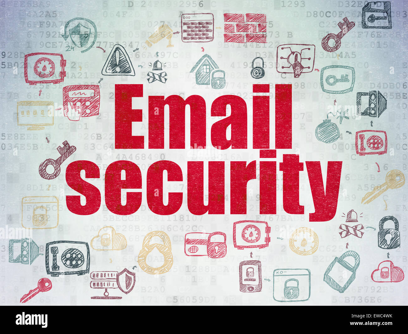 Security concept: Email Security on Digital Paper background Stock ...