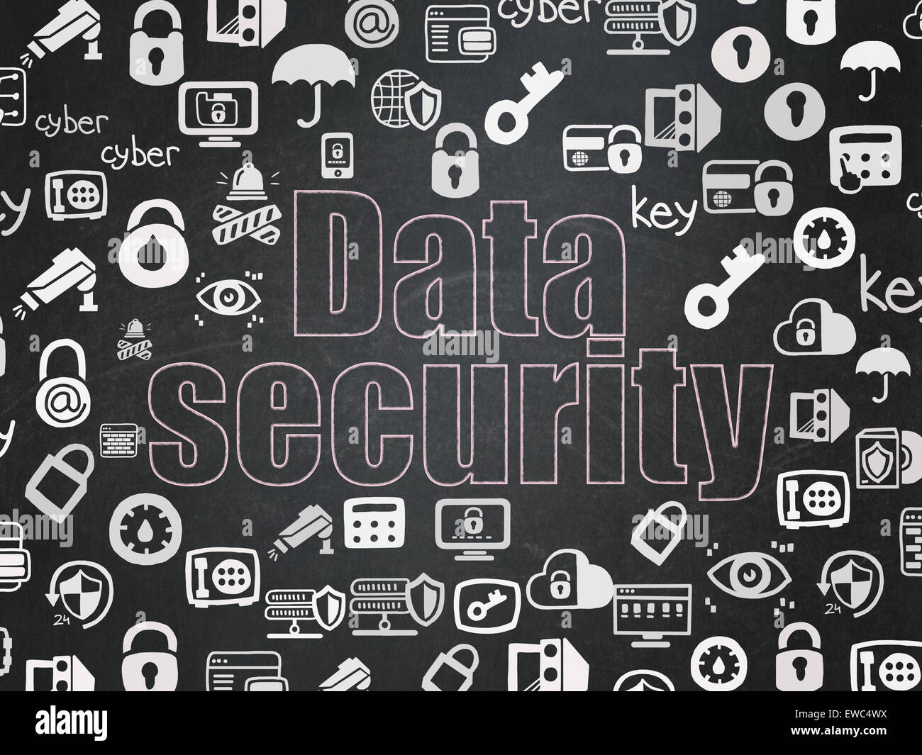 Privacy concept: Data Security on School Board background Stock Photo ...