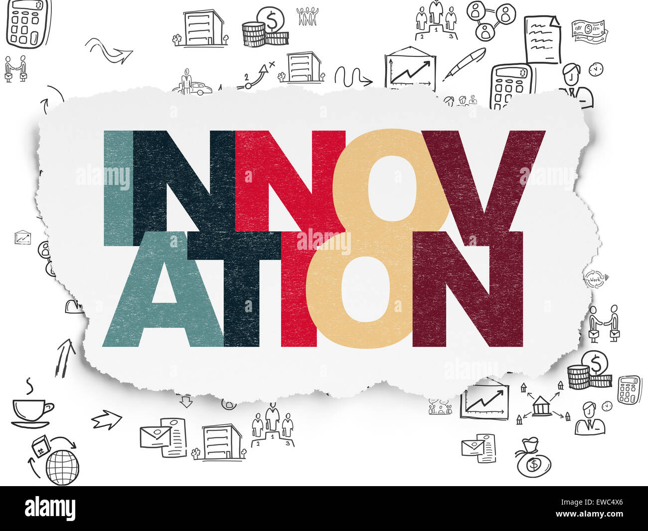 Finance concept: Innovation on Torn Paper background Stock Photo - Alamy