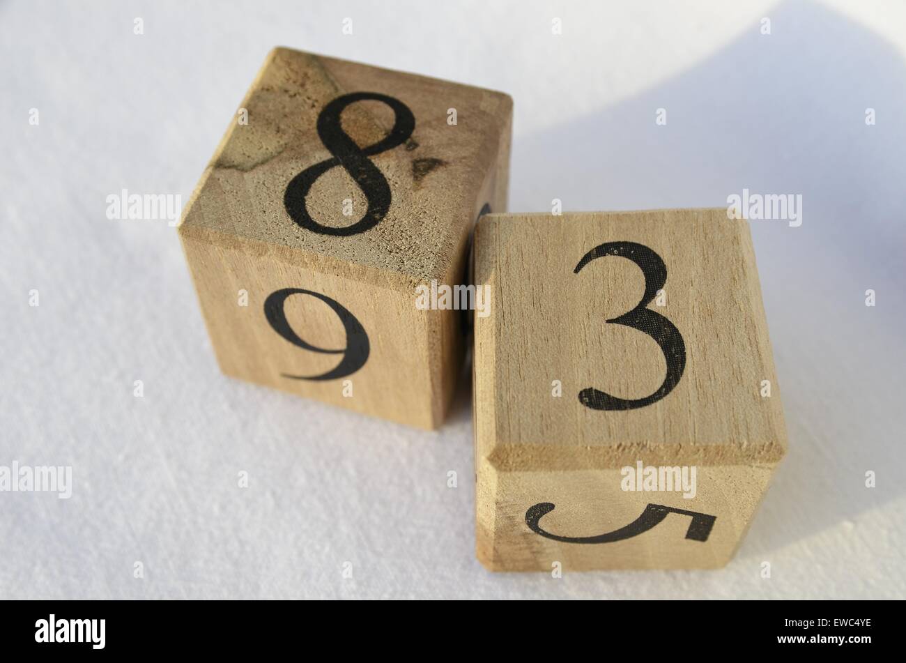 Numbers on wooden cubes Stock Photo - Alamy