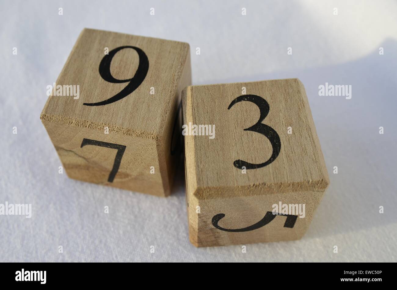 Numbers on wooden cubes Stock Photo - Alamy