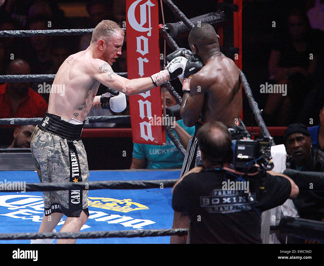Las Vegas, Nevada, USA. 21st June, 2015. Boxers Sammy Chavez and WALE ...