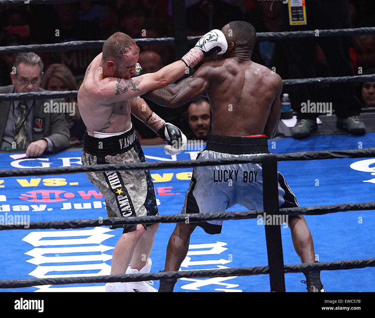 Las Vegas, Nevada, USA. 21st June, 2015. Boxers Sammy Chavez and WALE ...