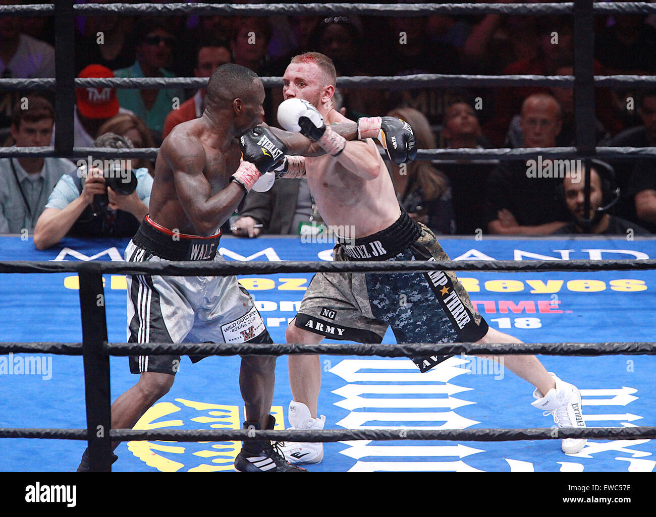 Las Vegas, Nevada, USA. 21st June, 2015. Boxers Sammy Chavez and WALE ...