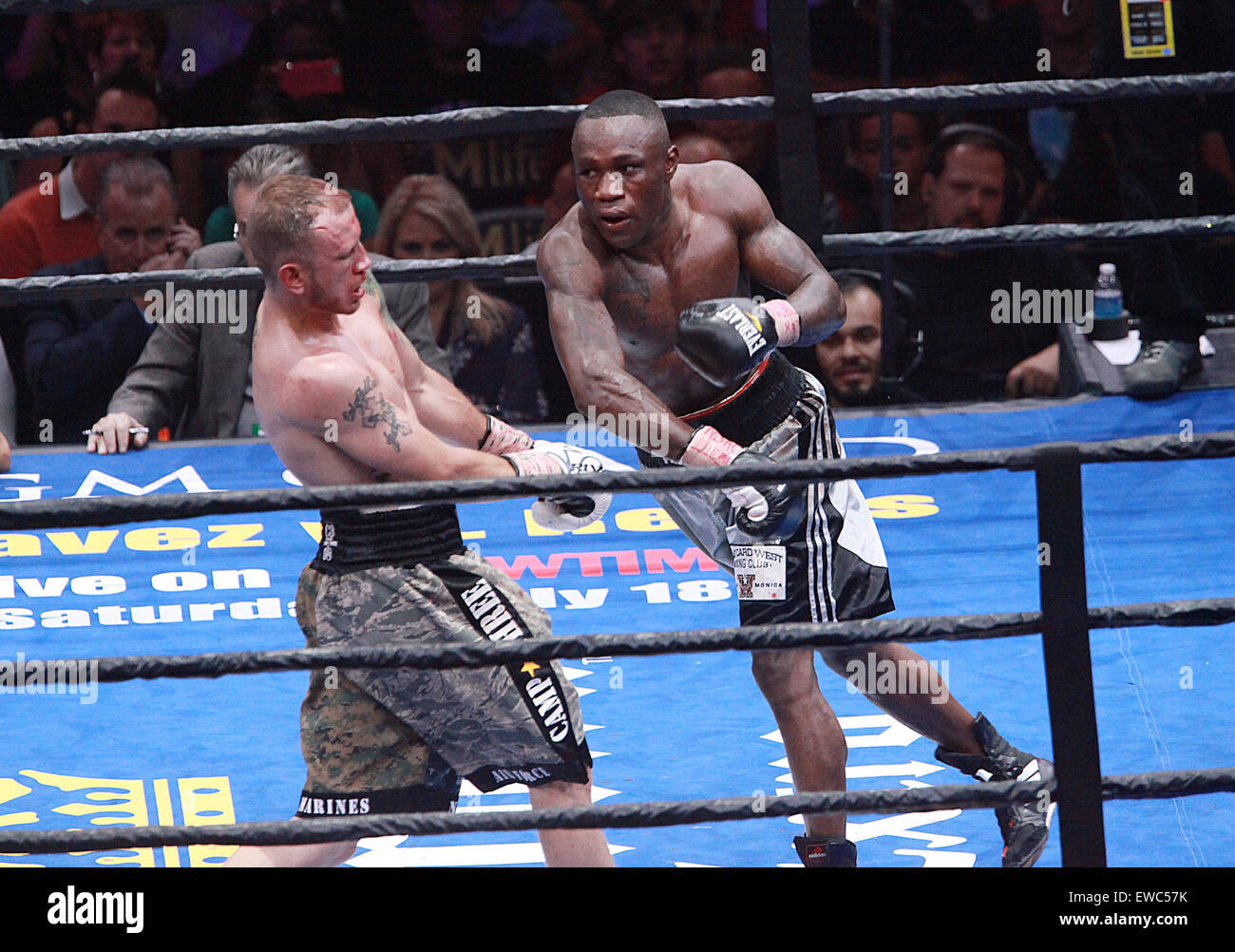 Las Vegas, Nevada, USA. 21st June, 2015. Boxers Sammy Chavez and WALE ...