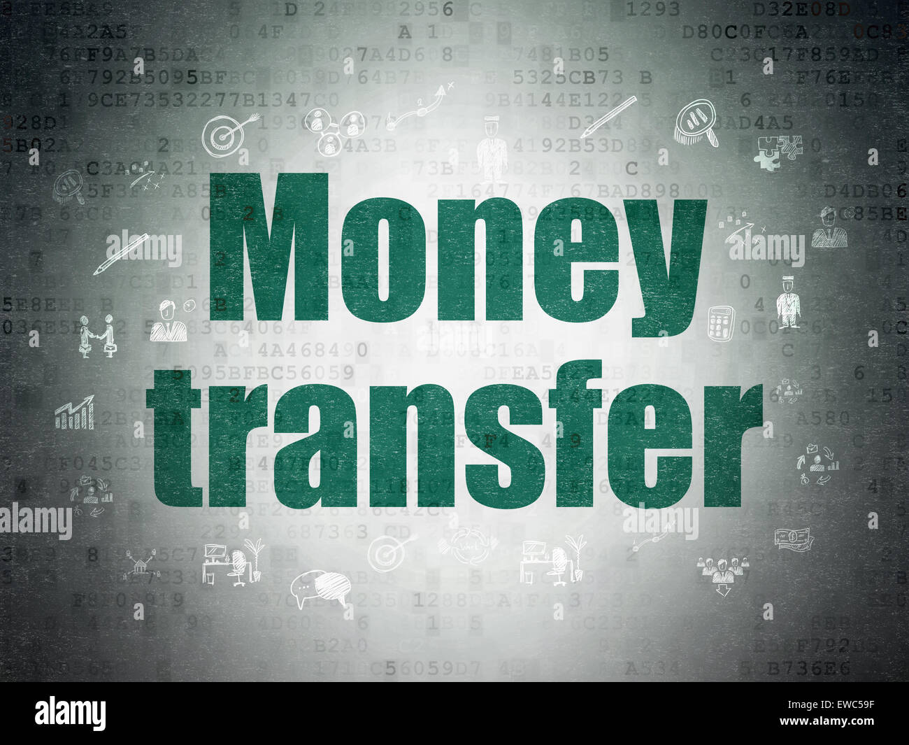 Finance concept: Money Transfer on Digital Paper background Stock Photo ...