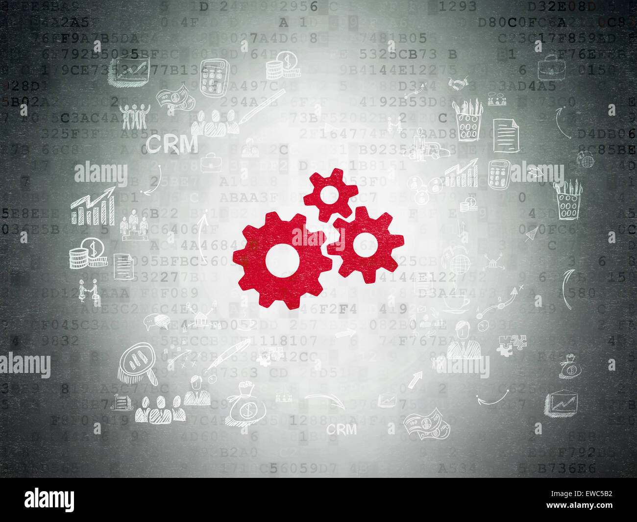 Finance concept: Gears on Digital Paper background Stock Photo - Alamy