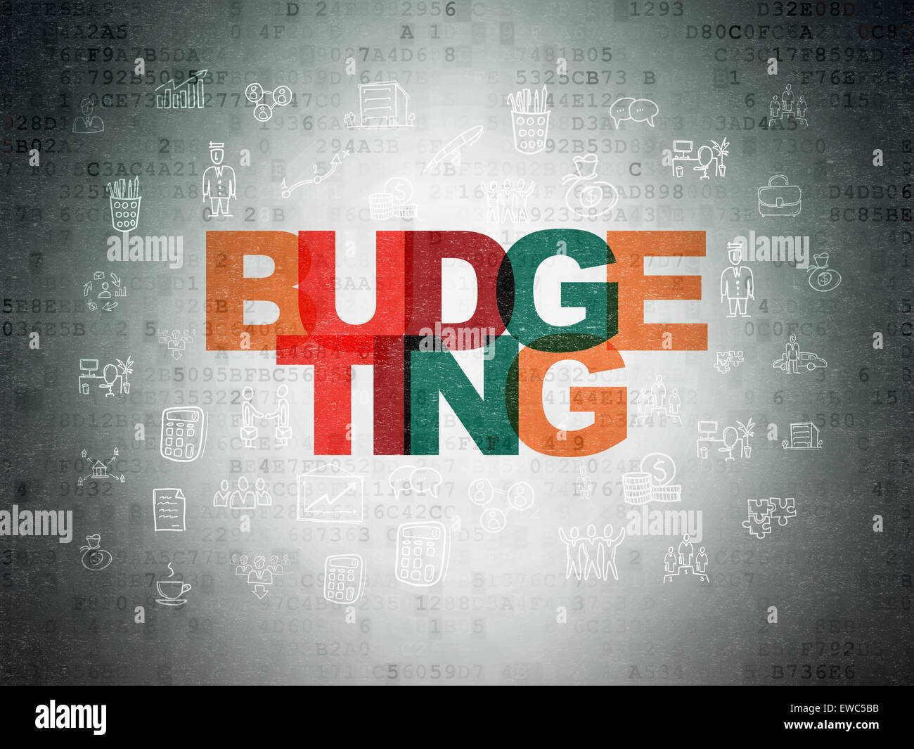 Finance concept: Budgeting on Digital Paper background Stock Photo - Alamy