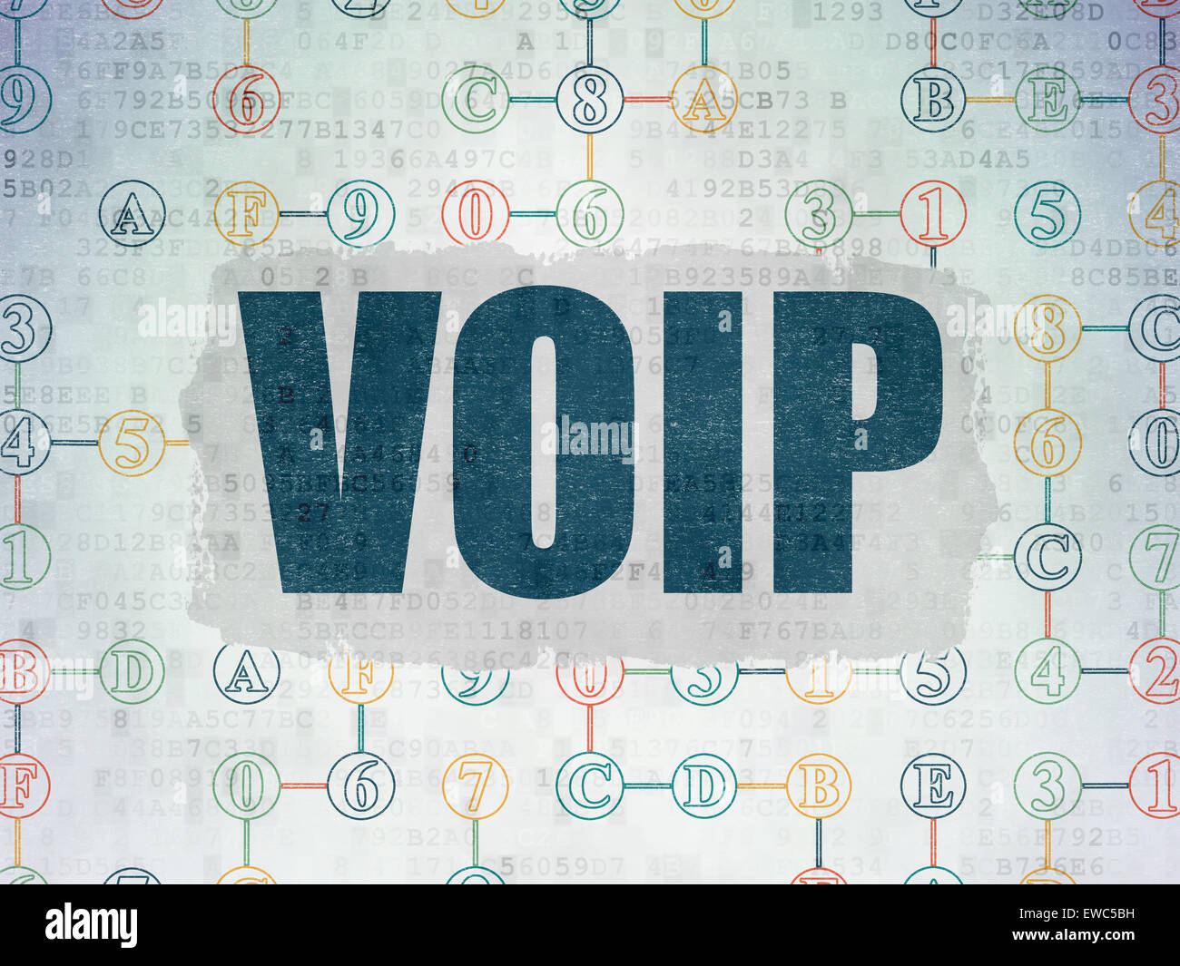 Web design concept: VOIP on Digital Paper background Stock Photo - Alamy