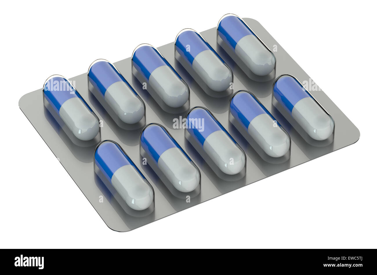 capsules in blister, medicament isolated on white background Stock ...