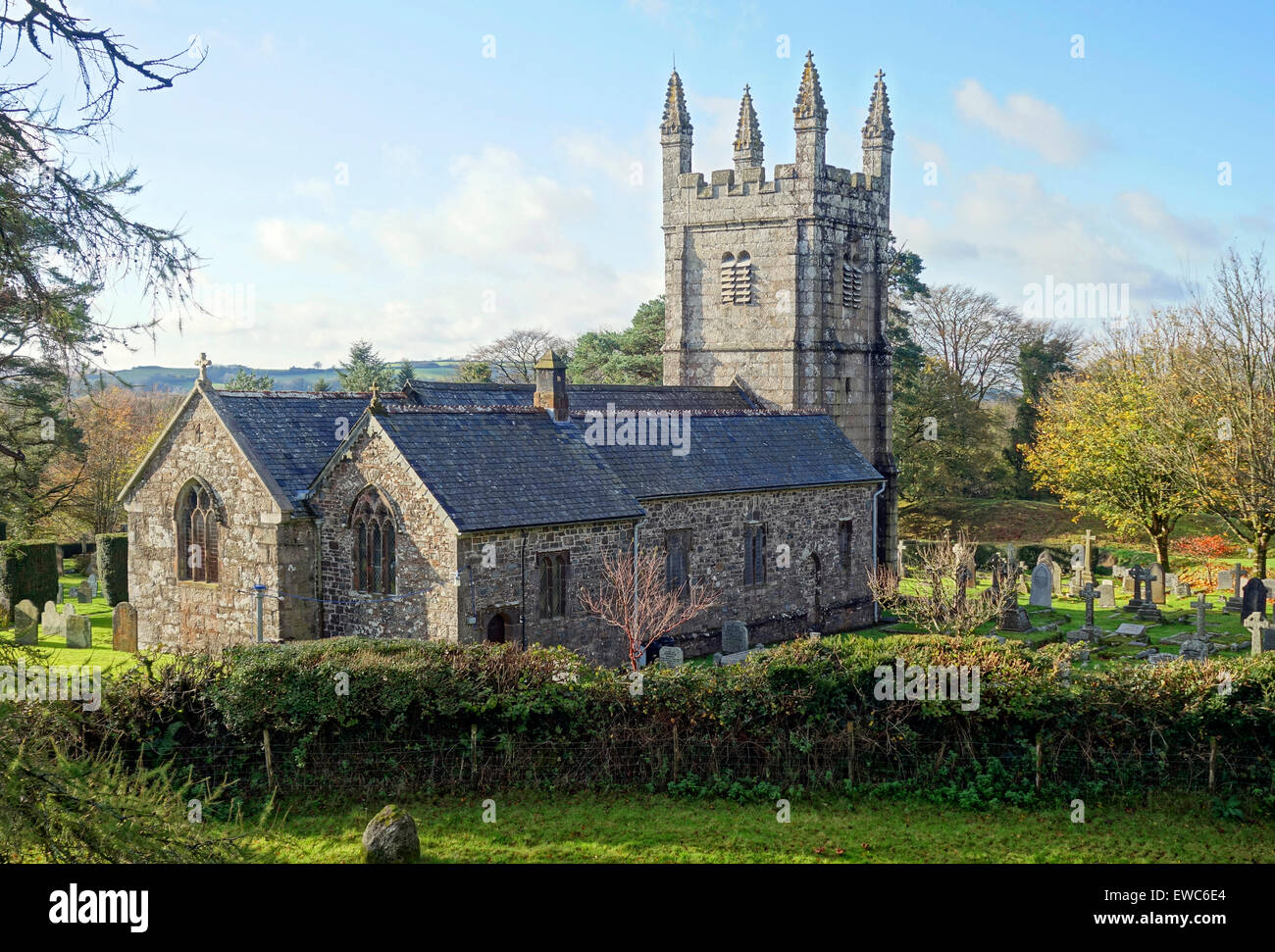 The parish church at Lydford in Devon, England, UK Stock Photo - Alamy