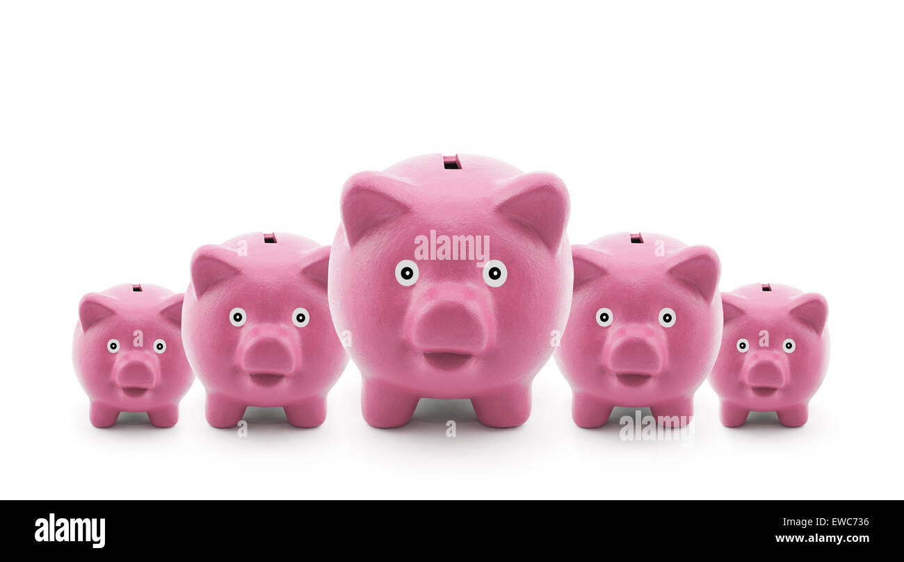 Group of pink piggy banks Stock Photo - Alamy