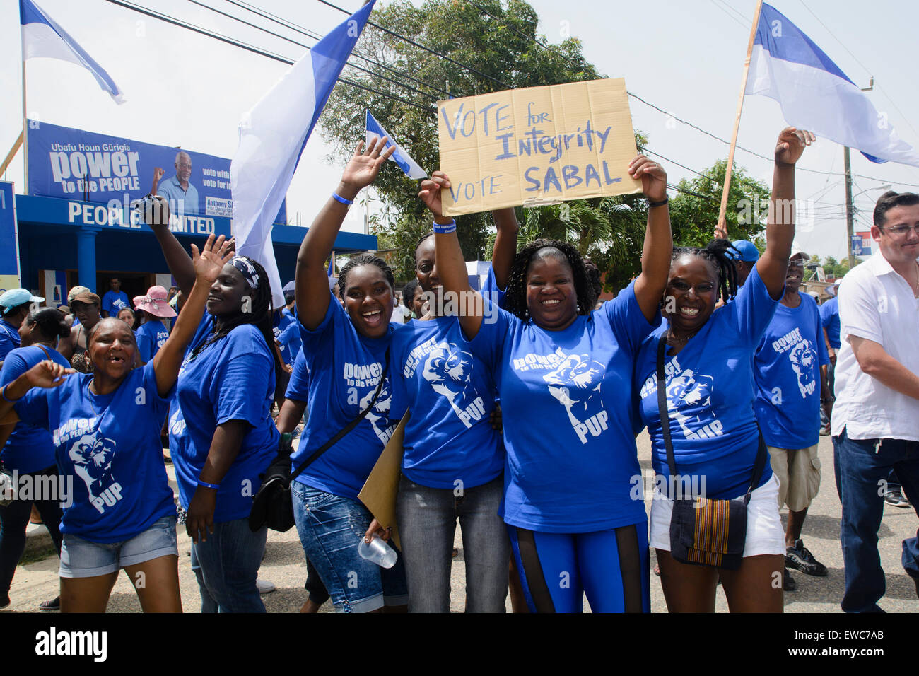 Belize. 22nd June, 2015. Supporters at the celebration and procession ...