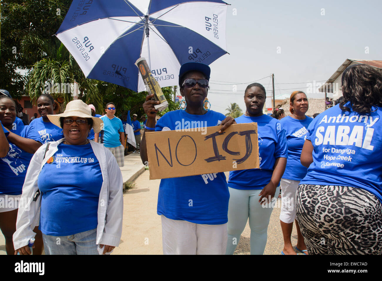 Belize. 22nd June, 2015. Supporters at the celebration and procession ...