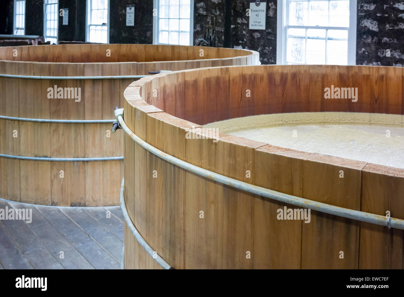 Looking into bourbon mash tanks in a distillery Stock Photo - Alamy