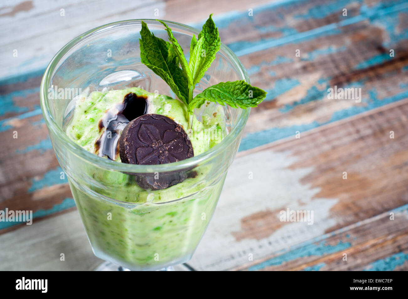 Healthy vegetable smoothie milkshake made from blended, iced yoghurt ...