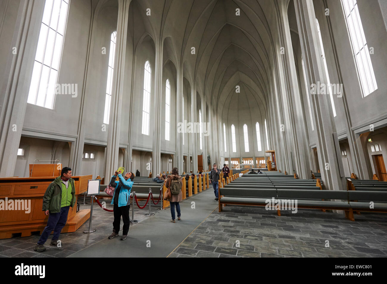 inside the Hallgrimskirkja church Reykjavik church of iceland Stock ...