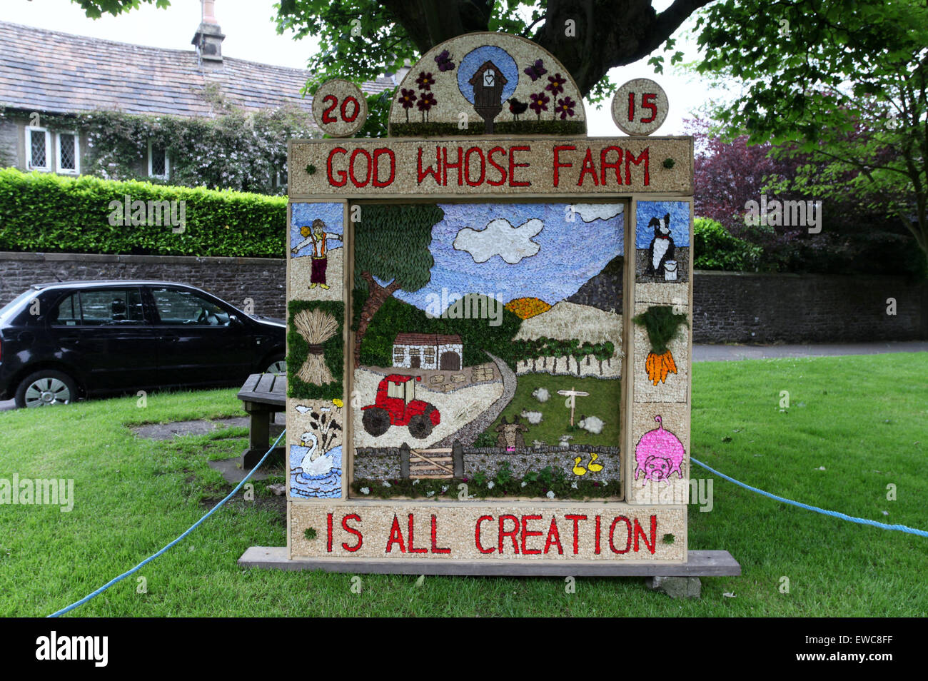 Well dressing at Litton in the Peak District National Park Stock Photo ...